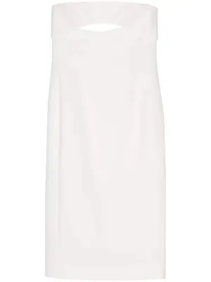 Saint Laurent Silk Strapless Midi Dress