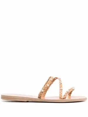 ANCIENT GREEK SANDALS Ekaterini Pearl Leather Sandals - Neutrals