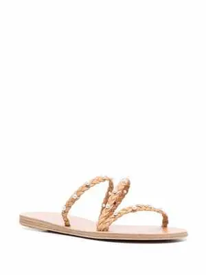 ANCIENT GREEK SANDALS Ekaterini Pearl Leather Sandals