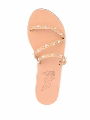 ANCIENT GREEK SANDALS Ekaterini Pearl Leather Sandals