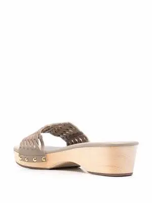 ANCIENT GREEK SANDALS Interwoven Leather Clogs - Grey