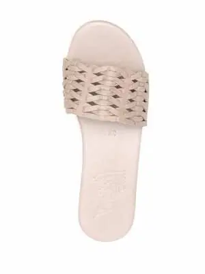 ANCIENT GREEK SANDALS Interwoven Leather Clogs - Grey
