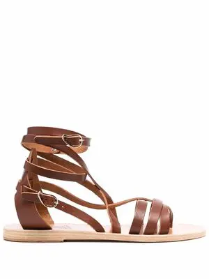 ANCIENT GREEK SANDALS Satira Gladiator Leather Sandals - Brown