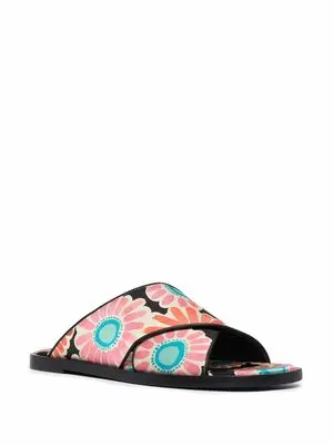 La DoubleJ Daisy-print Sandals