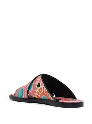 La DoubleJ Daisy-print Sandals