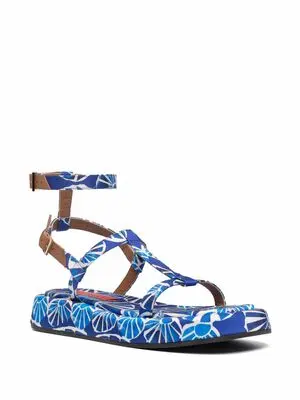 La DoubleJ Jazzy Seashell-print Sandals