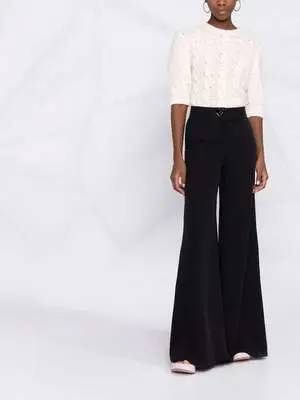 Moschino High-waisted Flared Trousers - Black