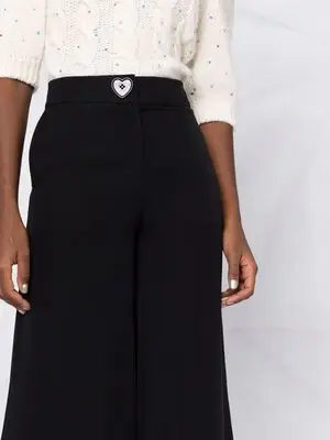 Moschino High-waisted Flared Trousers - Black