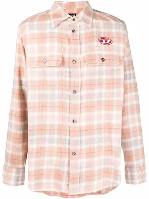 DIESEL® Logo-patch Patterned Shirt