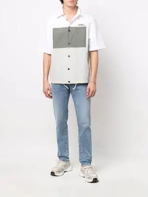 DIESEL® Embroidered-logo Colour-block Shirt
