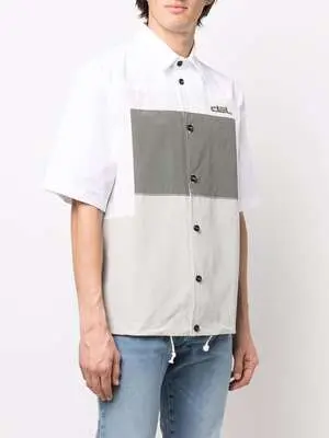 DIESEL® Embroidered-logo Colour-block Shirt
