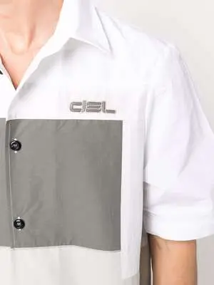 DIESEL® Embroidered-logo Colour-block Shirt