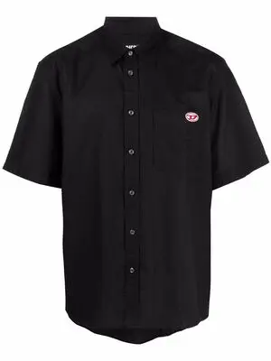 DIESEL® Logo-patch Short-sleeve Shirt - Black