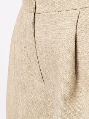 Alberta Ferretti High-waist Linen Shorts