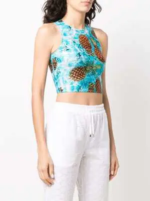 Philipp Plein Pineapple Skies Crop Top