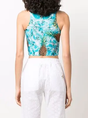 Philipp Plein Pineapple Skies Crop Top