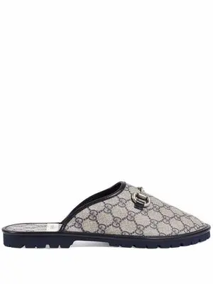 Gucci Gg Supreme Horsebit-detail Slippers