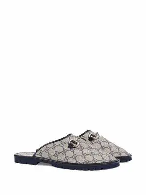Gucci Gg Supreme Horsebit-detail Slippers