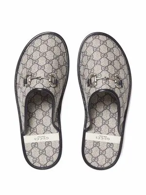 Gucci Gg Supreme Horsebit-detail Slippers