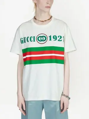 Gucci 1921 Embroidered T-Shirt - White | Editorialist