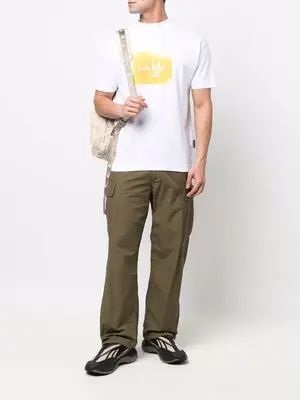Palm Angels Leaf-print Crew Neck T-shirt - White
