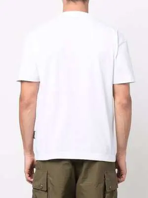 Palm Angels Leaf-print Crew Neck T-shirt - White