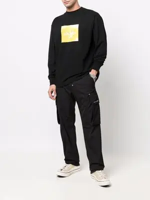 Palm Angels Leaf Print Crewneck Sweatshirt