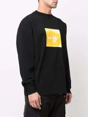 Palm Angels Leaf Print Crewneck Sweatshirt