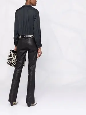 Zadig&Voltaire Satin-finish V-neck Blouse - Black