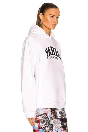 Balenciaga Wide Fit Hoodie In White