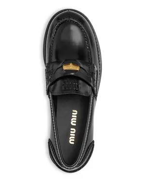 Miu Miu Penny Coin Loafers - Nero