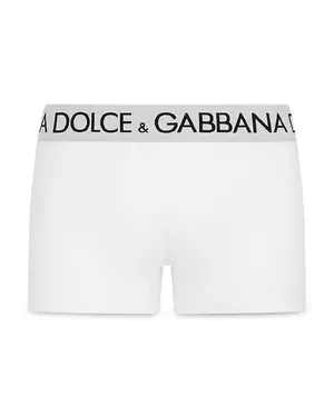 Dolce & Gabbana Cotton Blend Logo Waistband Boxer Briefs - Bianco Ottico