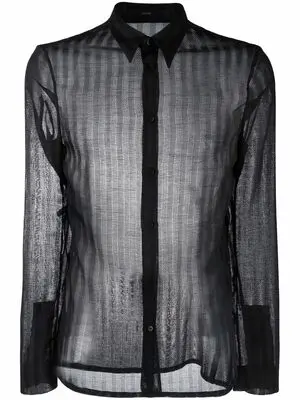 SAPIO Semi Sheer-design Shirt - Black