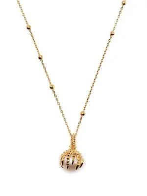 KASUN LONDON Dragon Pearl Pendant Necklace - Gold