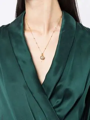 KASUN LONDON Dragon Pearl Pendant Necklace - Gold