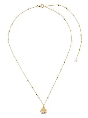 KASUN LONDON Dragon Pearl Pendant Necklace - Gold