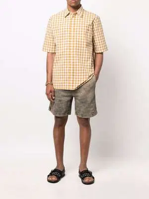 DIESEL® Gingham-print Short-sleeve Shirt