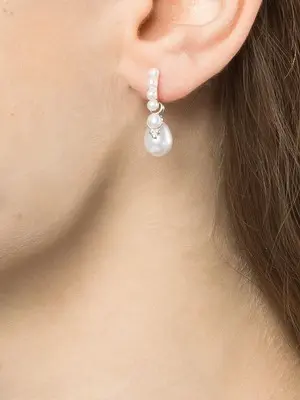 DOWER & HALL Timeless Pearl Hoop Earrings