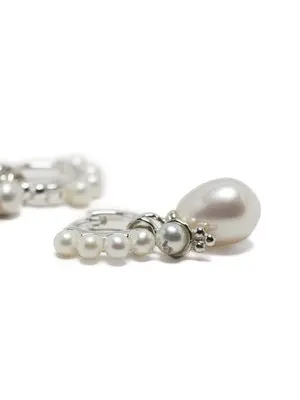 DOWER & HALL Timeless Pearl Hoop Earrings