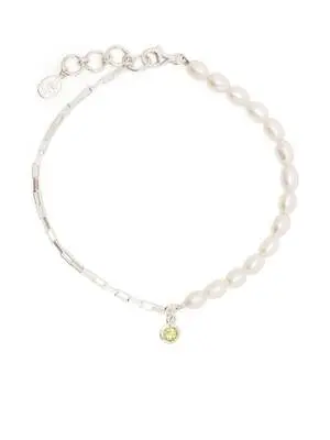 DOWER & HALL Luna Pearl Chain Bracelet - Silver