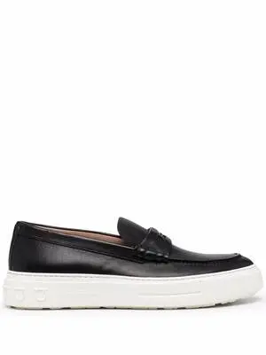 FERRAGAMO Gancini Platform Leather Loafers