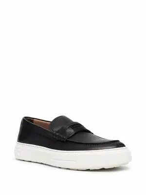 FERRAGAMO Gancini Platform Leather Loafers