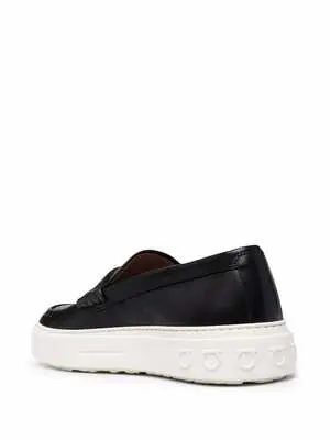 FERRAGAMO Gancini Platform Leather Loafers