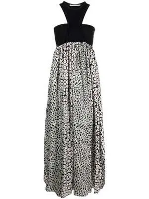Stella McCartney Floral Print Cut-out Maxi Dress - Black