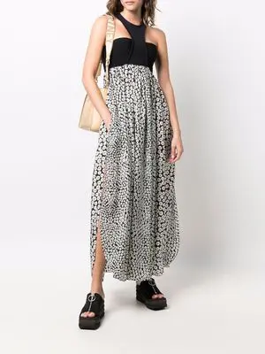 Stella McCartney Floral Print Cut-out Maxi Dress - Black