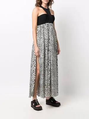 Stella McCartney Floral Print Cut-out Maxi Dress - Black
