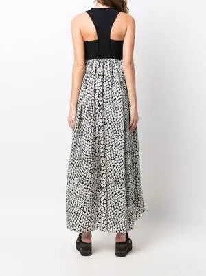 Stella McCartney Floral Print Cut-out Maxi Dress - Black