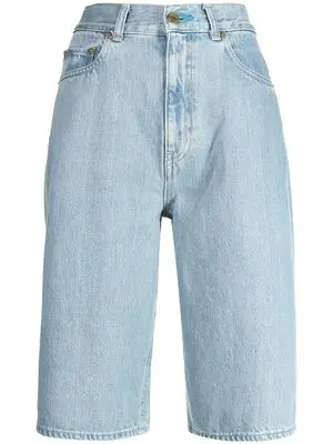 TU ES MON TRESOR High-rise Bermuda Denim Shorts