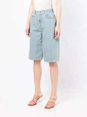 TU ES MON TRESOR High-rise Bermuda Denim Shorts