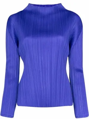 Issey Miyake Monthly Colors January Plissé-Effect Top Blue